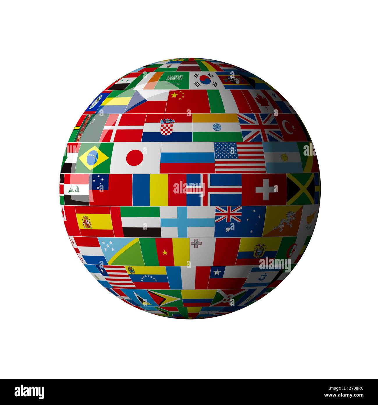 Globe of national flags Stock Photo - Alamy