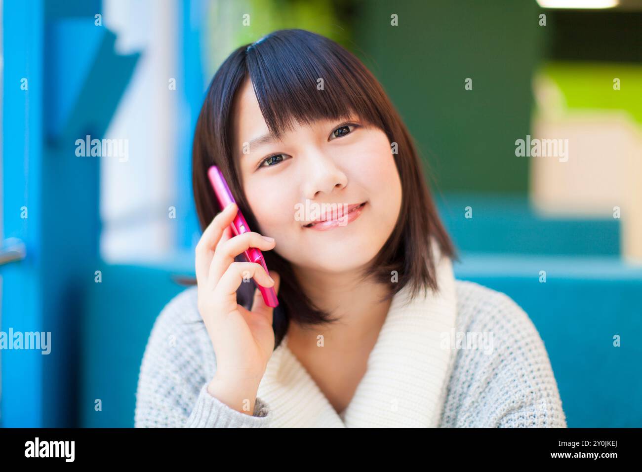 Girl making a phone call Stock Photo - Alamy