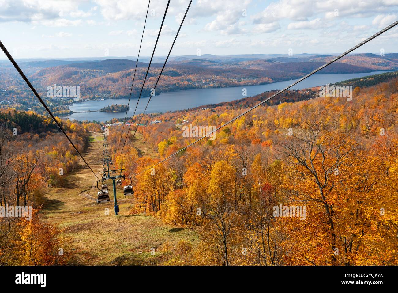 Mont Tremblant Ski Resort autumn scenery. Sightseeing by Panoramic ...