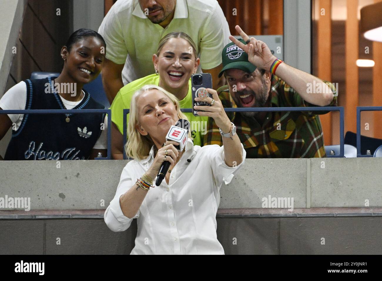 Flushing NY, USA. 02nd Sep, 2024. **NO NY NEWSPAPERS** Rennae Stubbs and Jason Sudeikis are seen ...