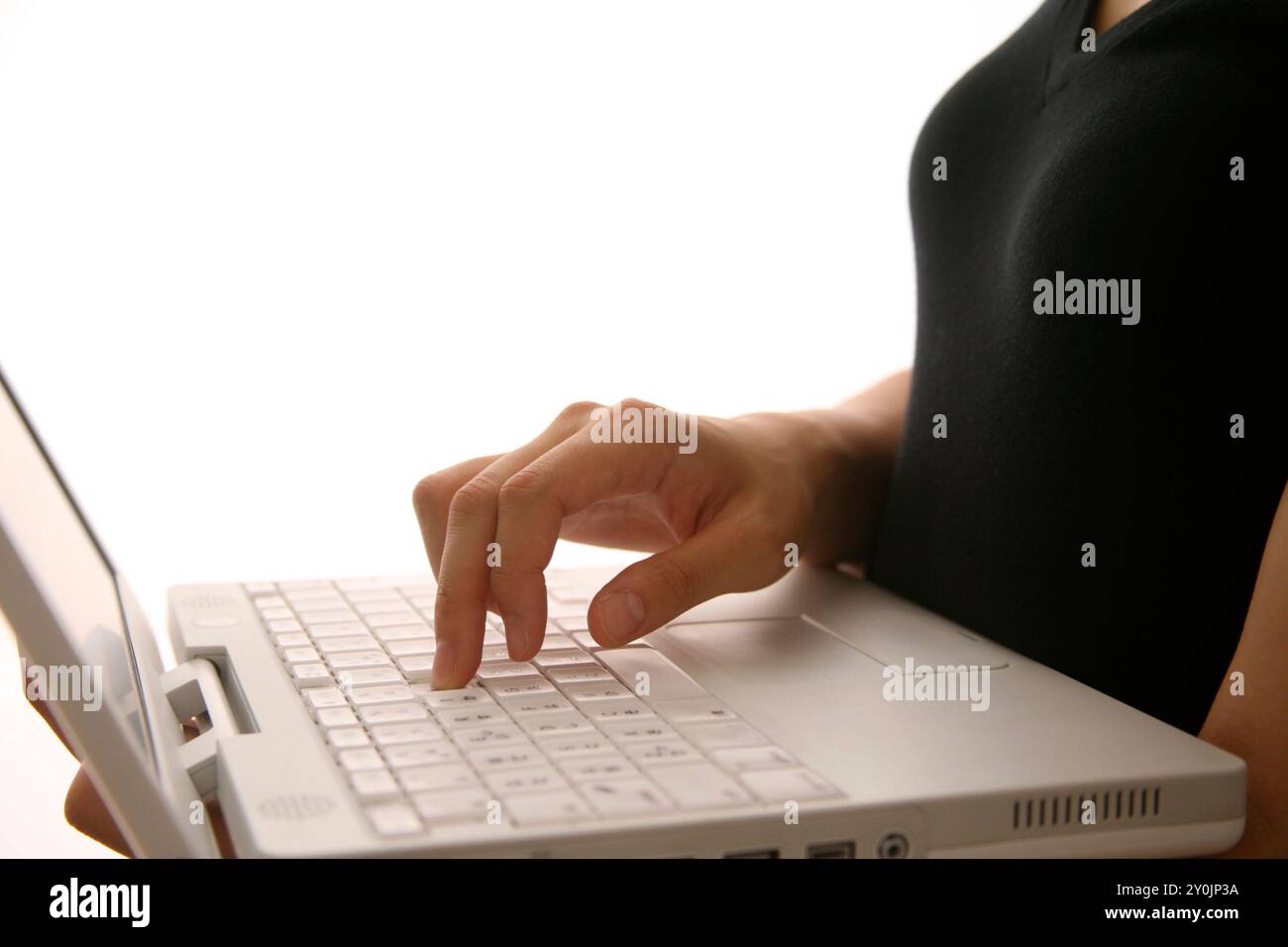 Hand holding up laptop hi-res stock photography and images - Alamy