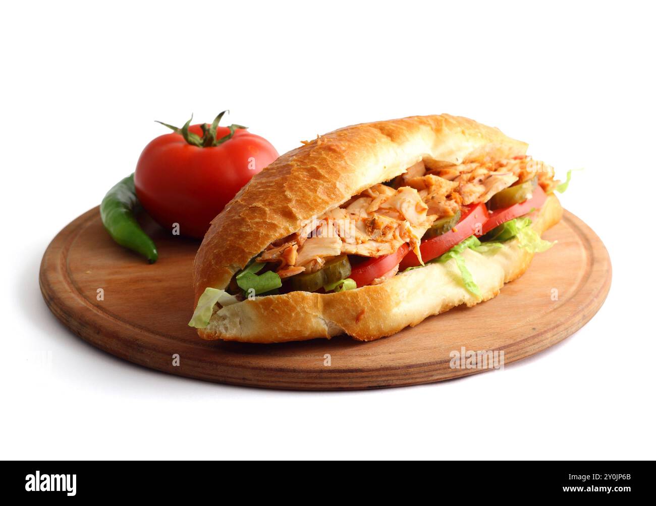 Turkish Doner Kebab Sandwich isolated on white background Stock Photo ...