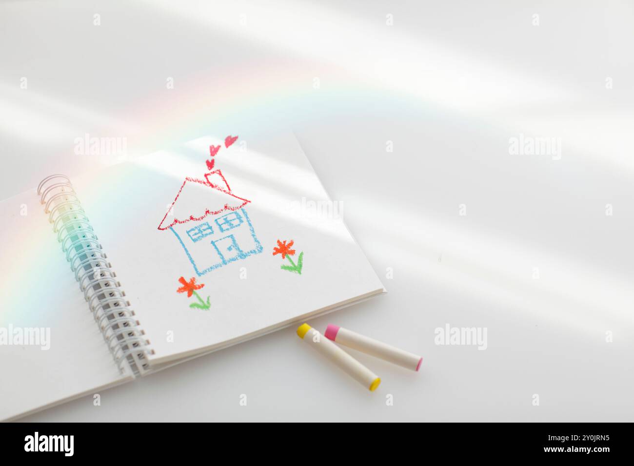 House drawn with crayons Stock Photo - Alamy