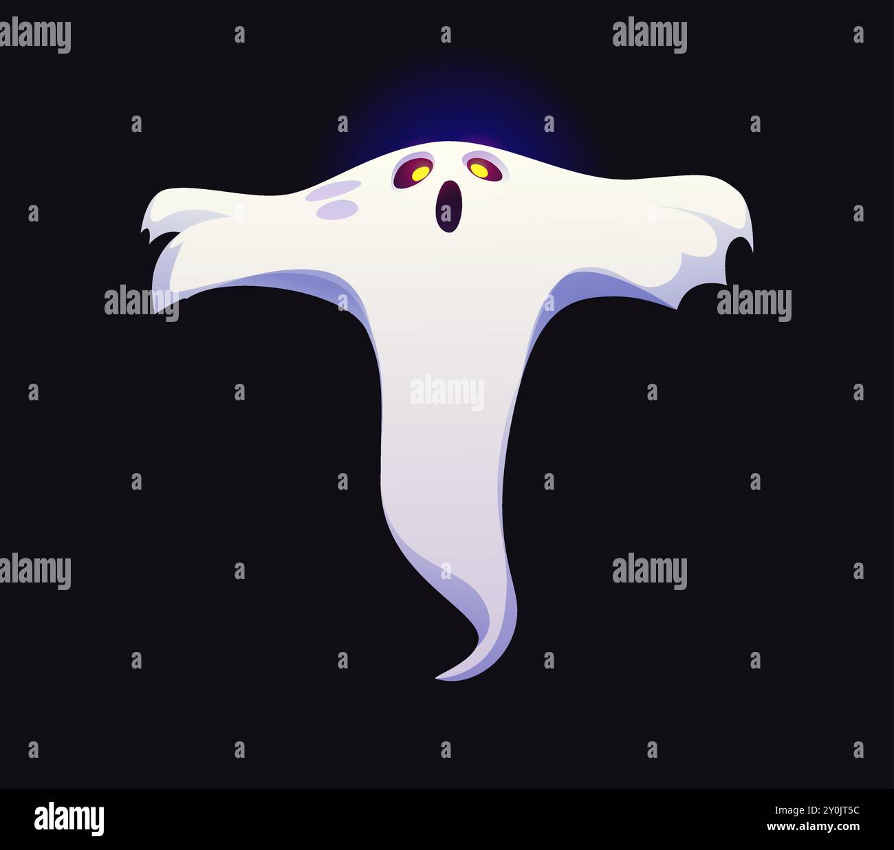 Halloween ghost font, letter T as scary boo character for horror evil ...