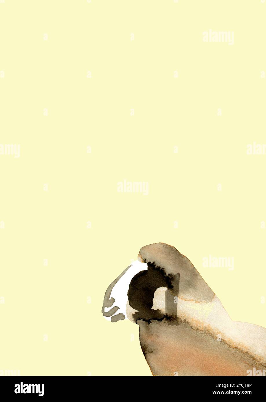 Sheep facing to the left on pale color background Stock Photo - Alamy