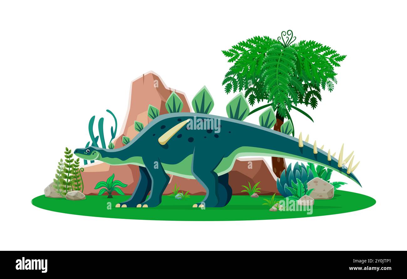 Lexovisaurus prehistoric dinosaur character. Isolated cartoon vector ...