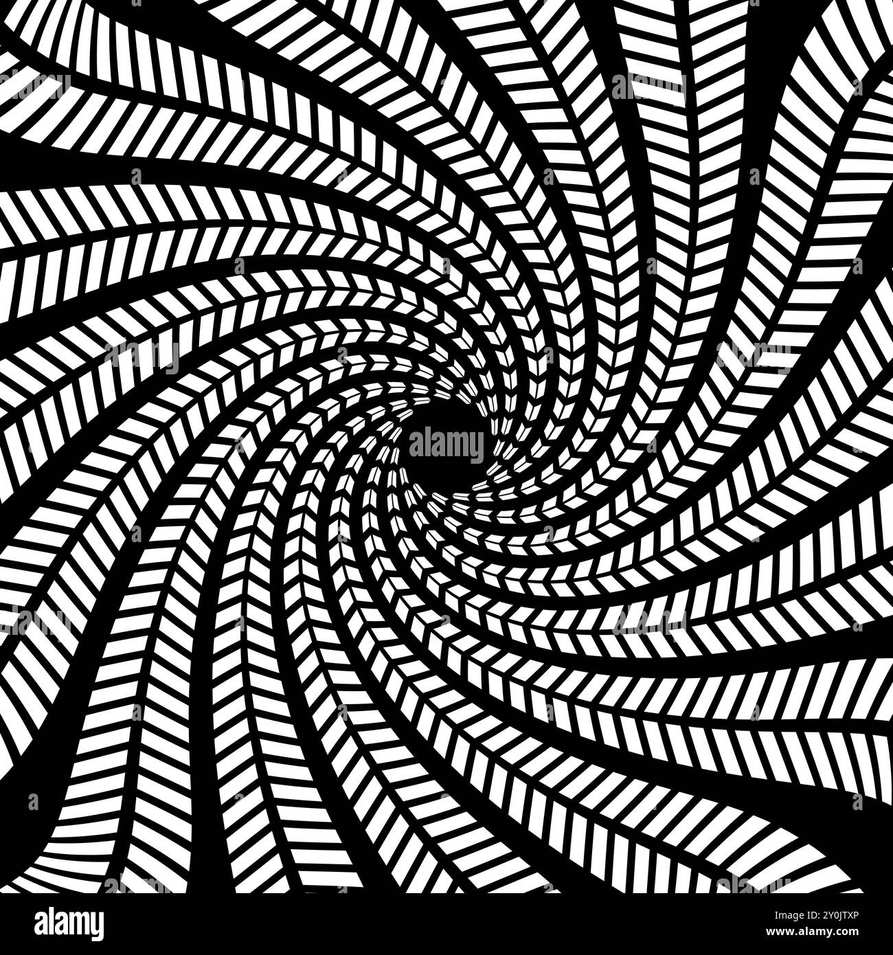 Psychedelic hypnotic spiral pattern, hypnosis swirl. Vector optical illusion background with ...
