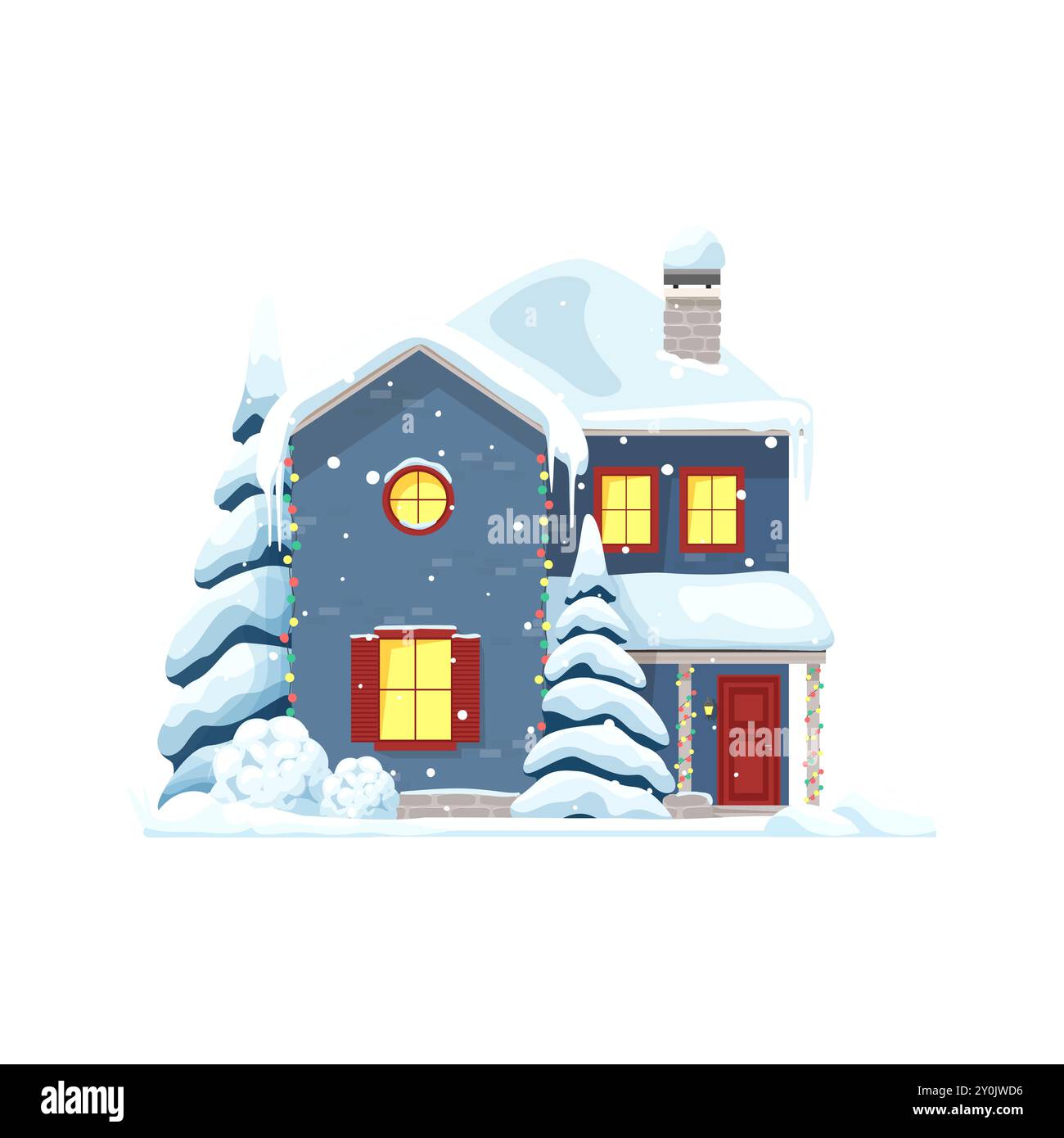 On the front porch in winter Stock Vector Images - Alamy