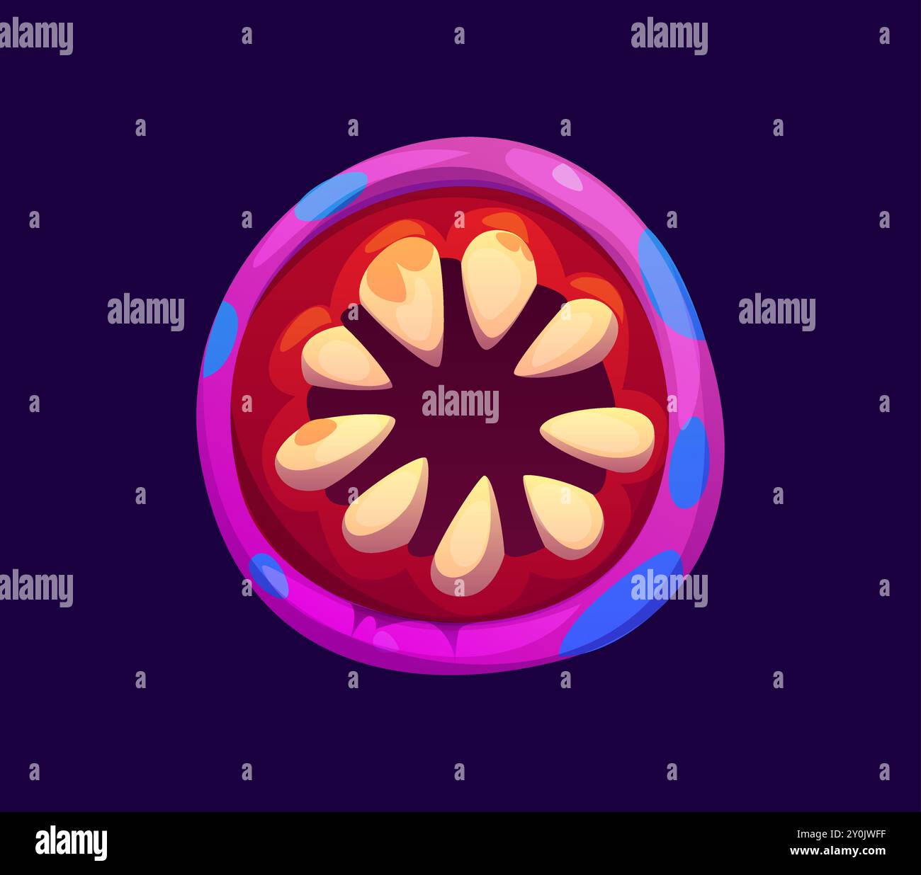 Halloween monster mouth, circular jaws with sharp, pointed teeth ...