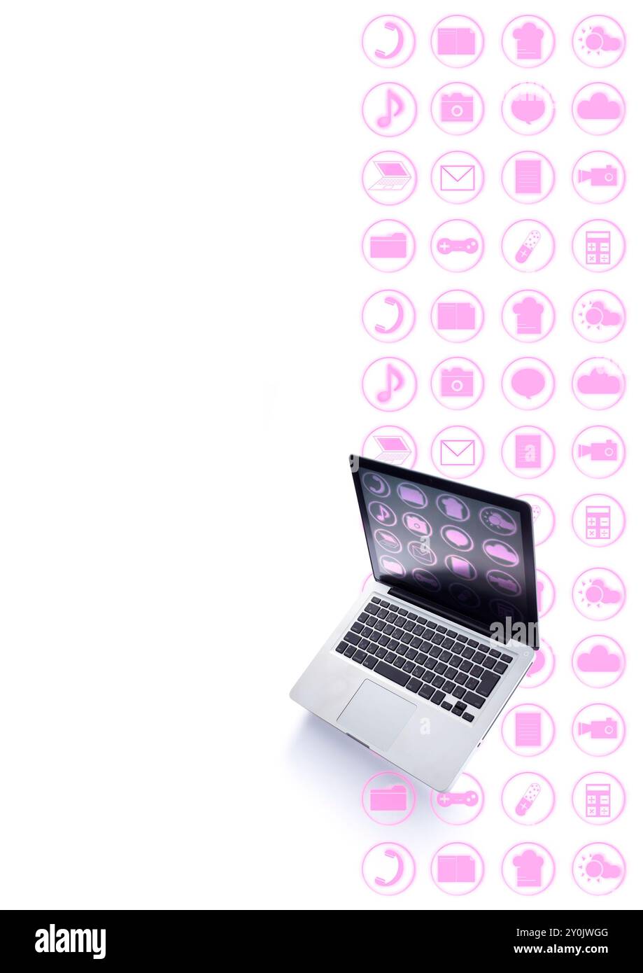 Icon pink laptop computer hi-res stock photography and images - Alamy