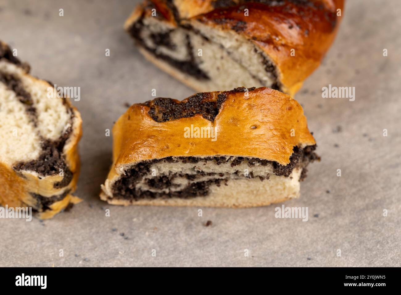 Wheat Bun with Poppy seed filling, sweet poppy seed filling is used in ...