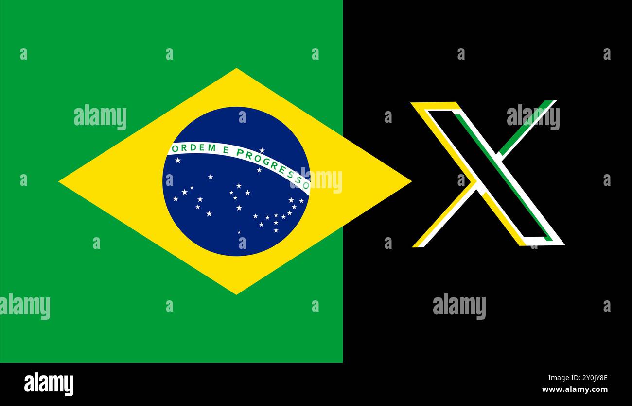 Twitter x logo and brazil flag hi-res stock photography and images - Alamy