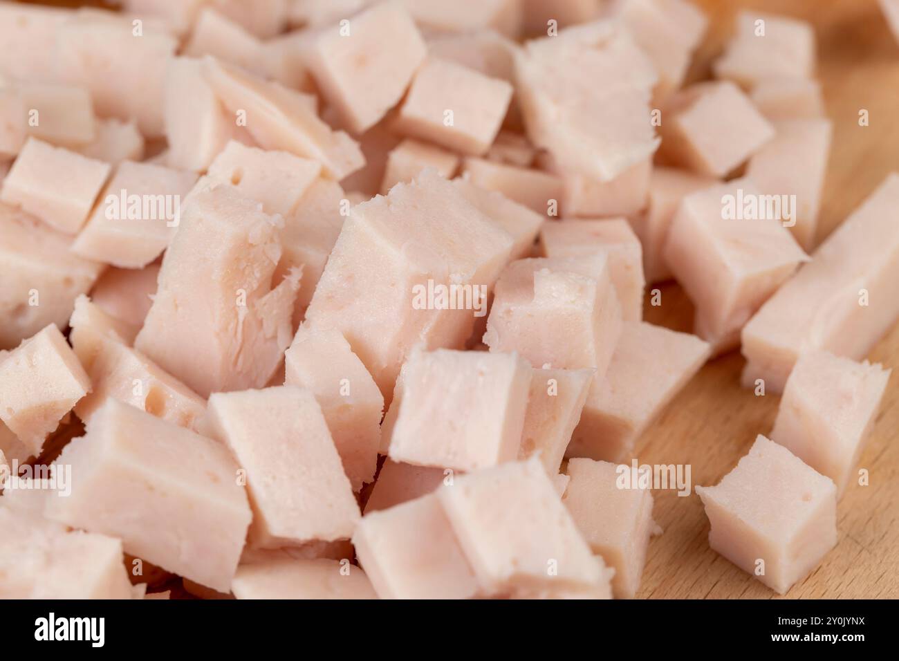 Sliced fresh chicken ham from meat, meat products ham for quick cooking ...