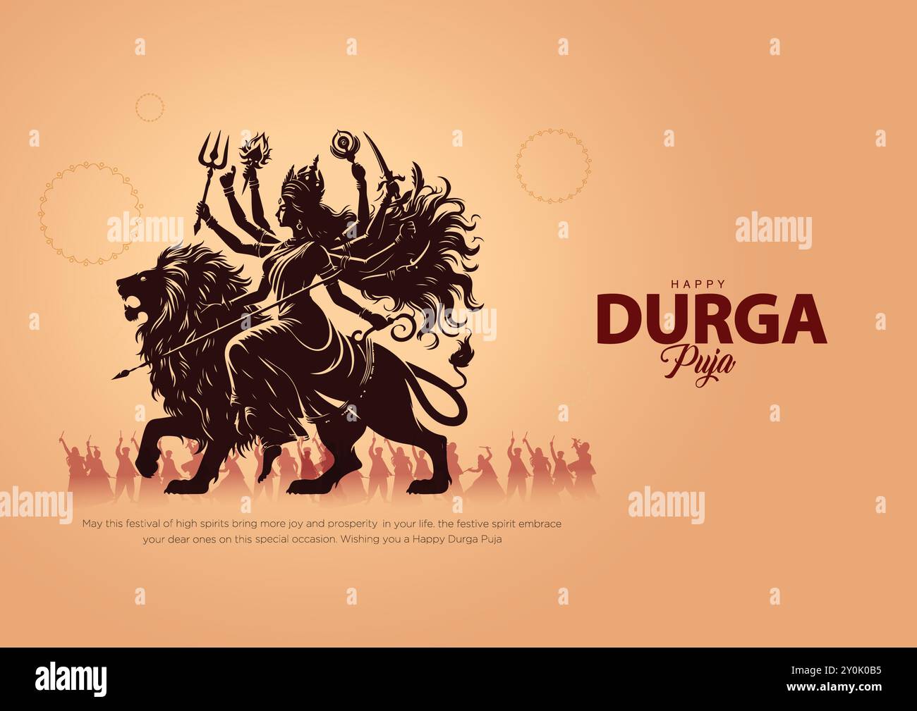 indian God durga in Happy Durga Puja Subh Navratri background. vector ...