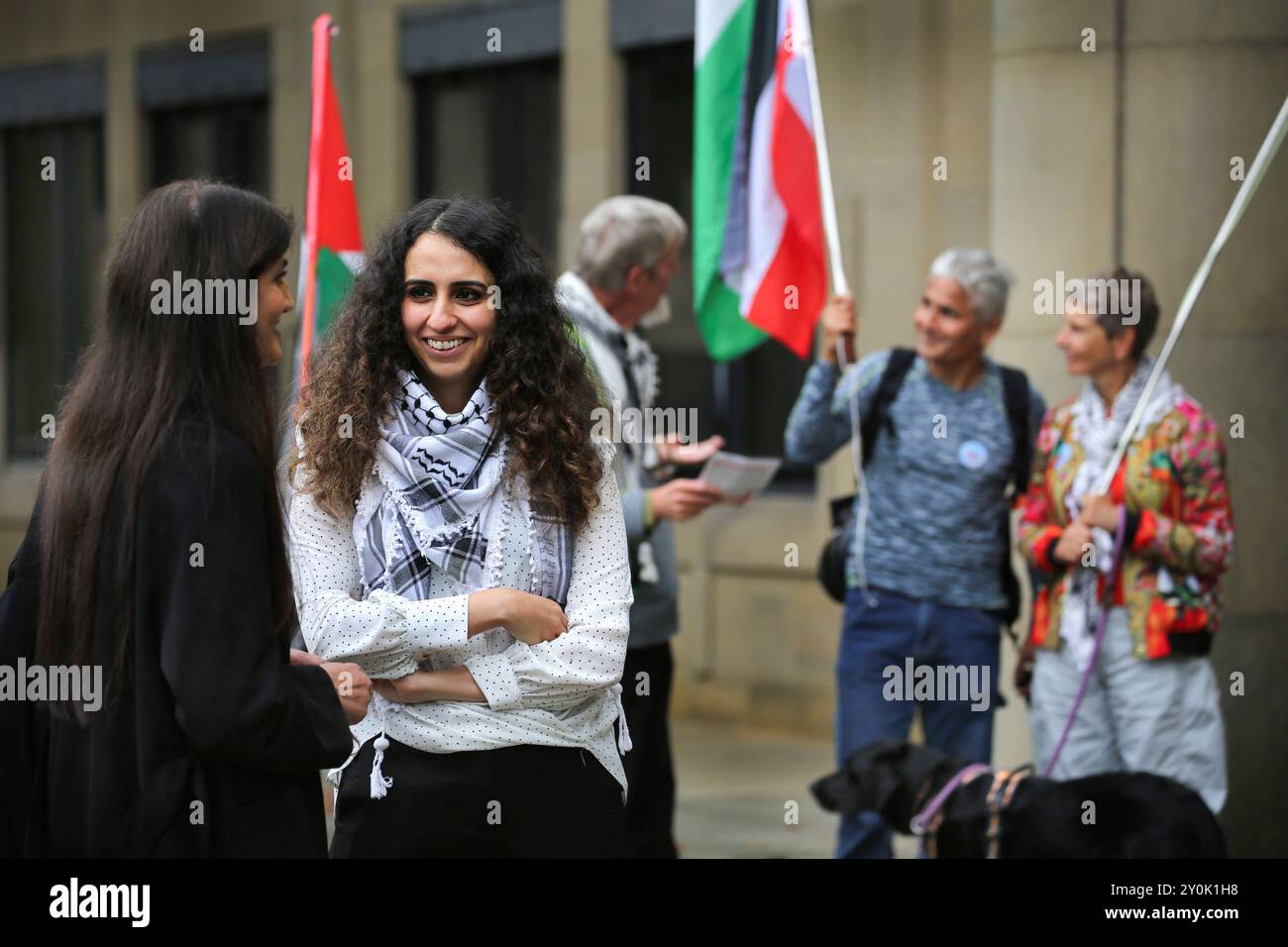 Huda Ammori, Co-founder of Palestine Action joins the protesters ...