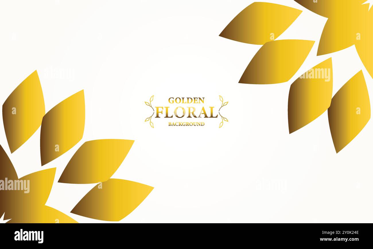 white background with gold leaves. Vector illustration for your design ...