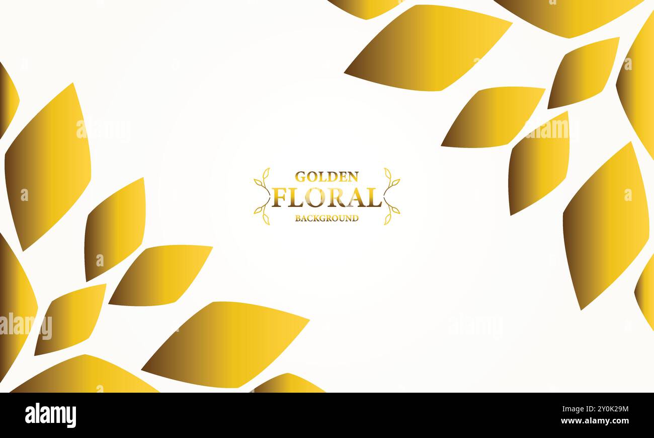 white background with gold leaves. Vector illustration for your design ...