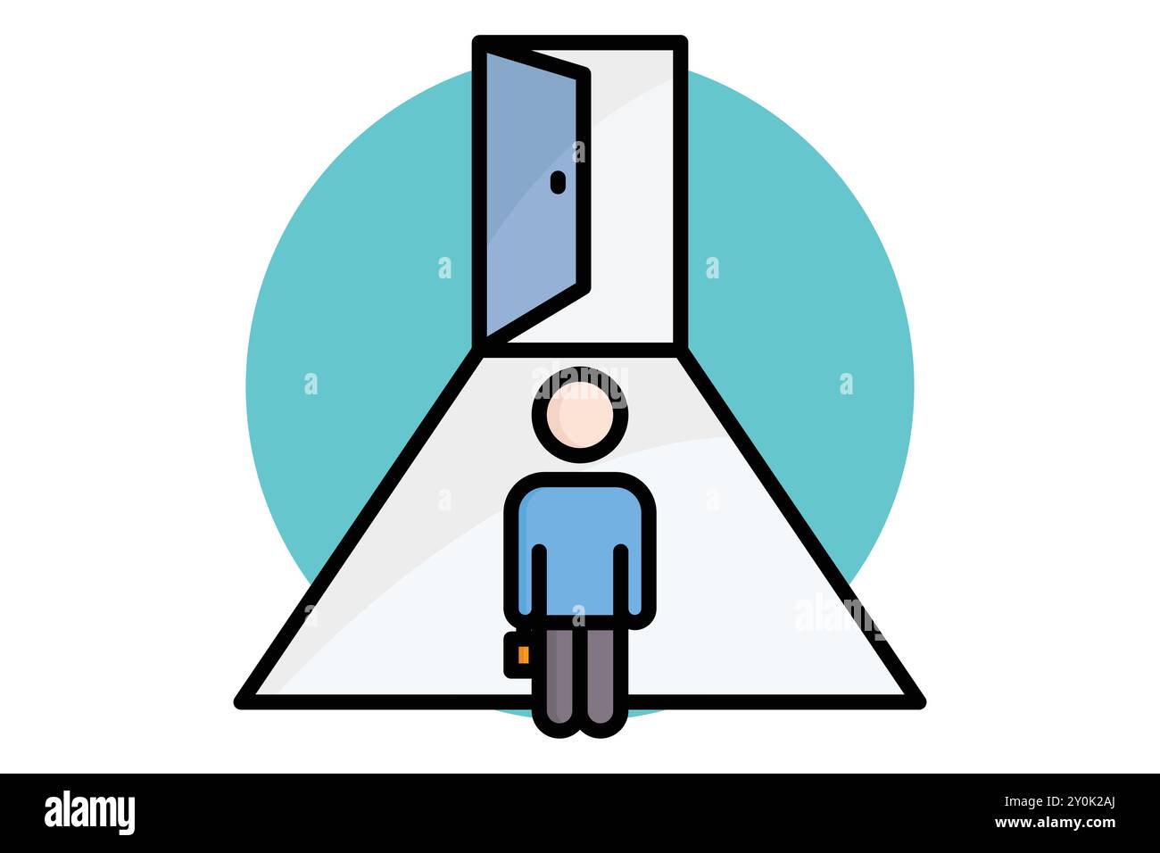 Opportunities colored outline icon. open door with person. icon related ...