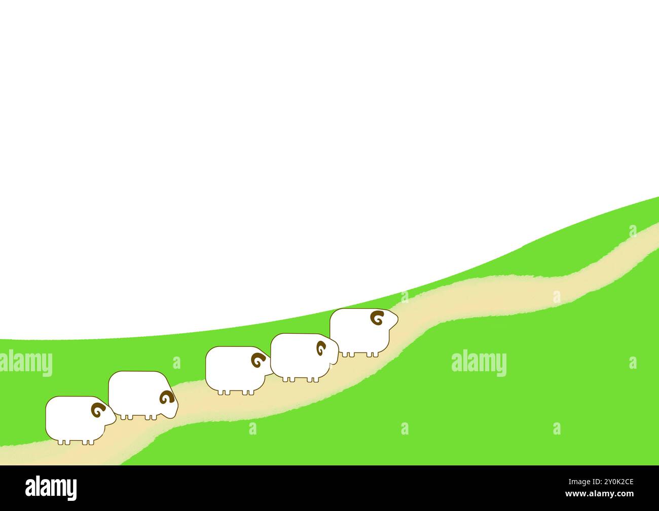Sheep climbing up the hill Stock Photo - Alamy