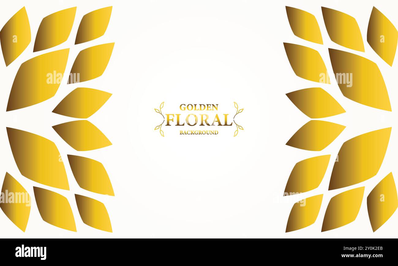 white background with gold leaves. Vector illustration for your design ...