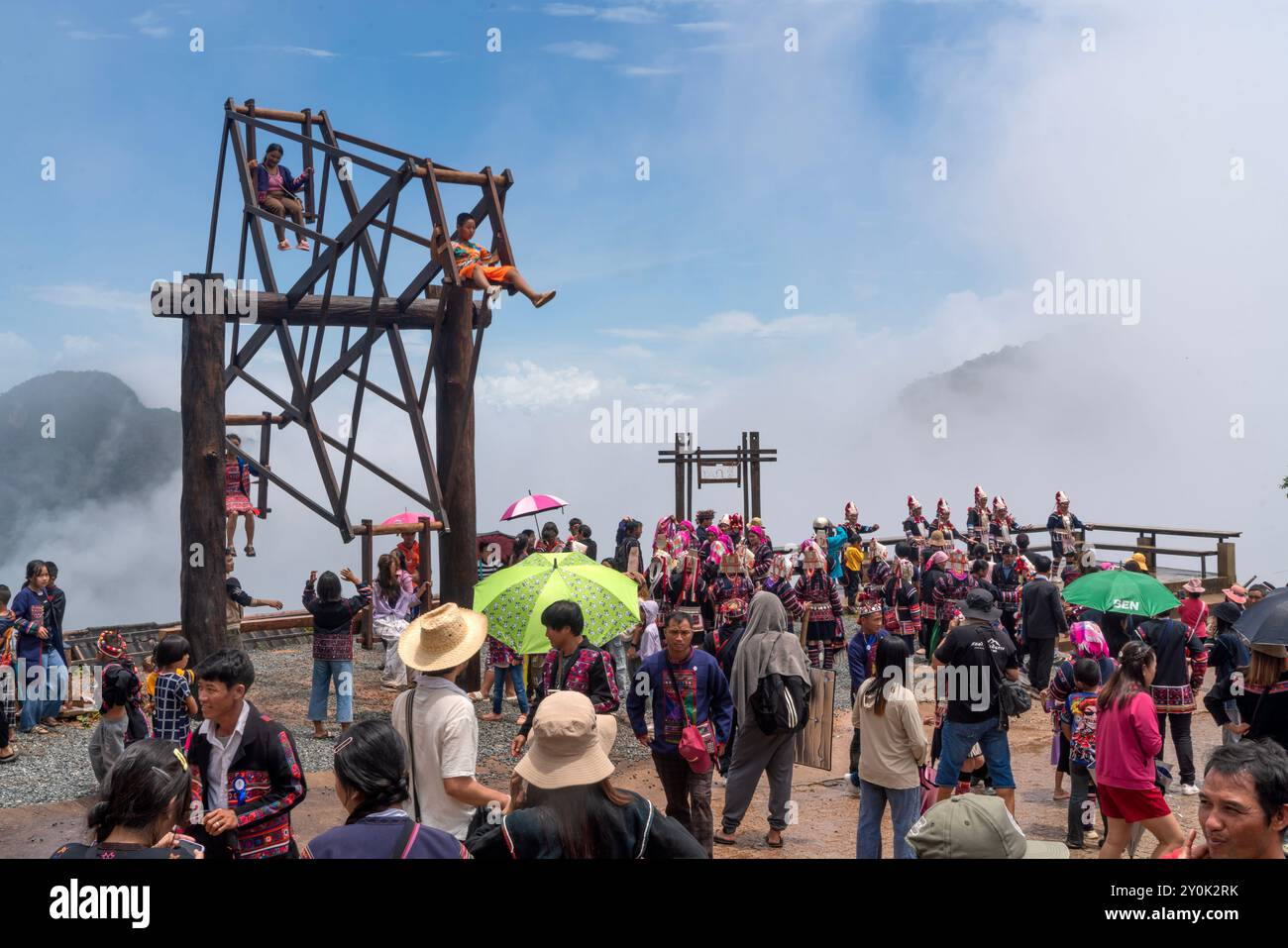 CHIANG RAI, THAILAND - 30 AUGUST 2024 : The Akha Swing Festival is a ...