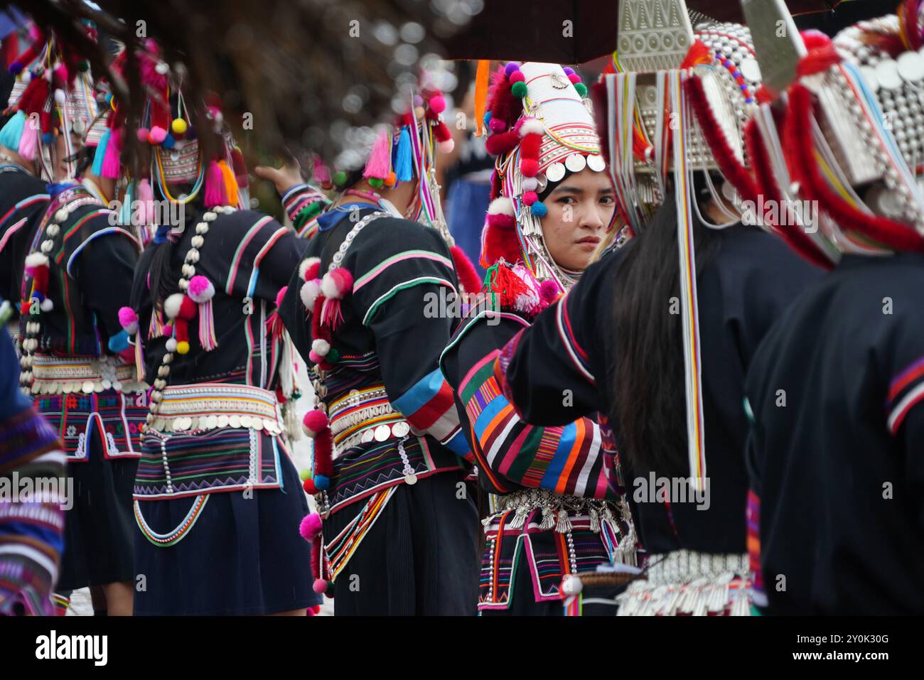CHIANG RAI, THAILAND - 30 AUGUST 2024 : The Akha Swing Festival is a ...