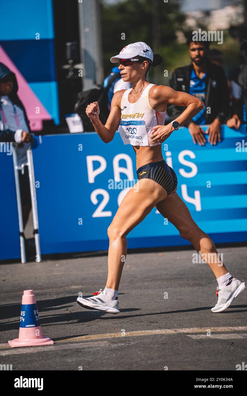 Laura Garcia Caro participating in the 20 km walking at the Paris 2024 ...