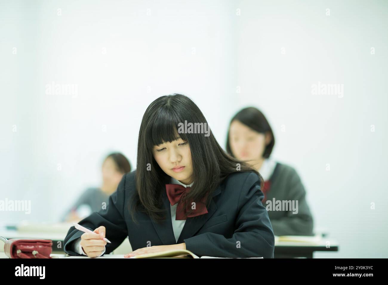 High school girls studying in a cram school Stock Photo - Alamy