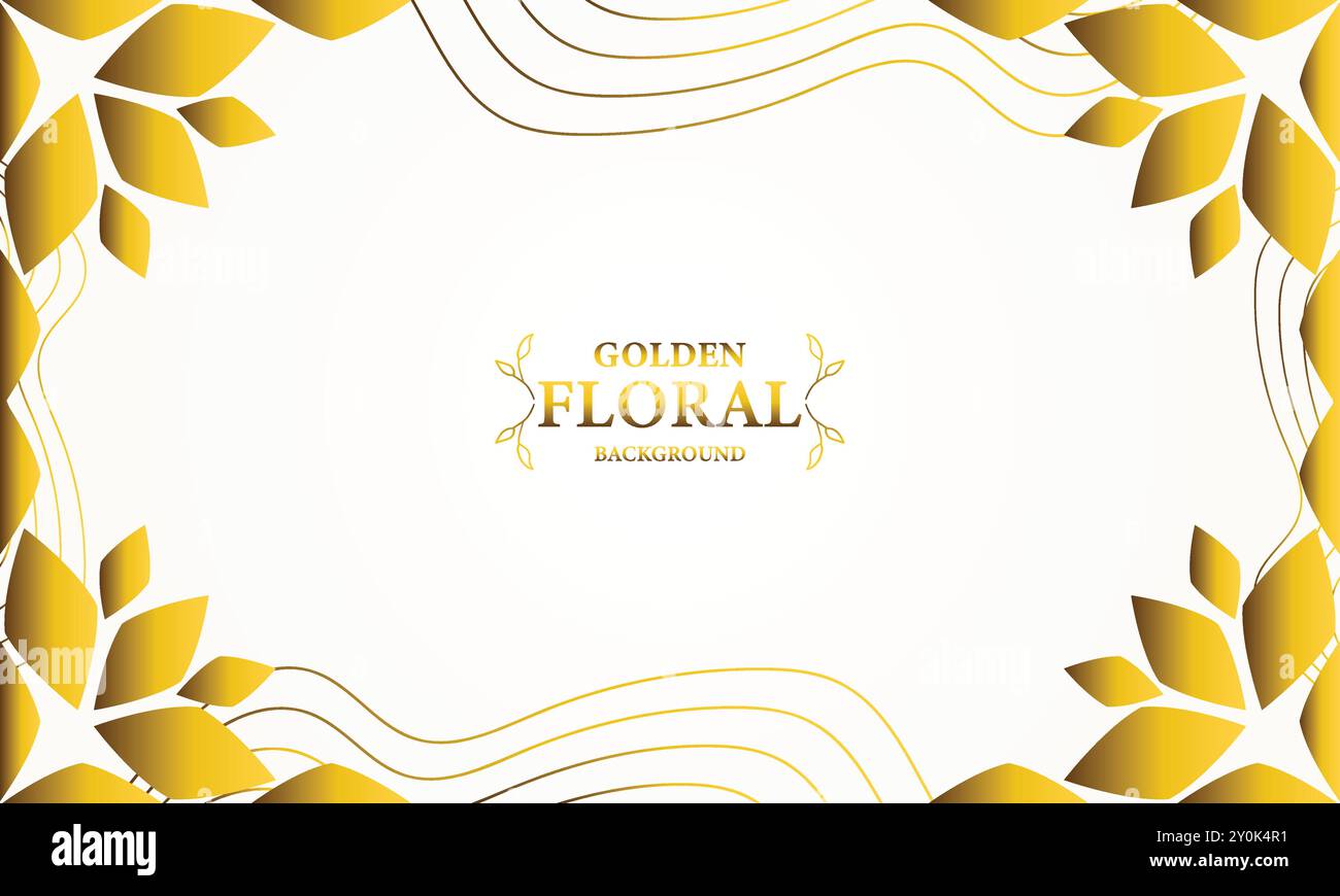 elegant gold floral background with floral and leaf ornament design ...