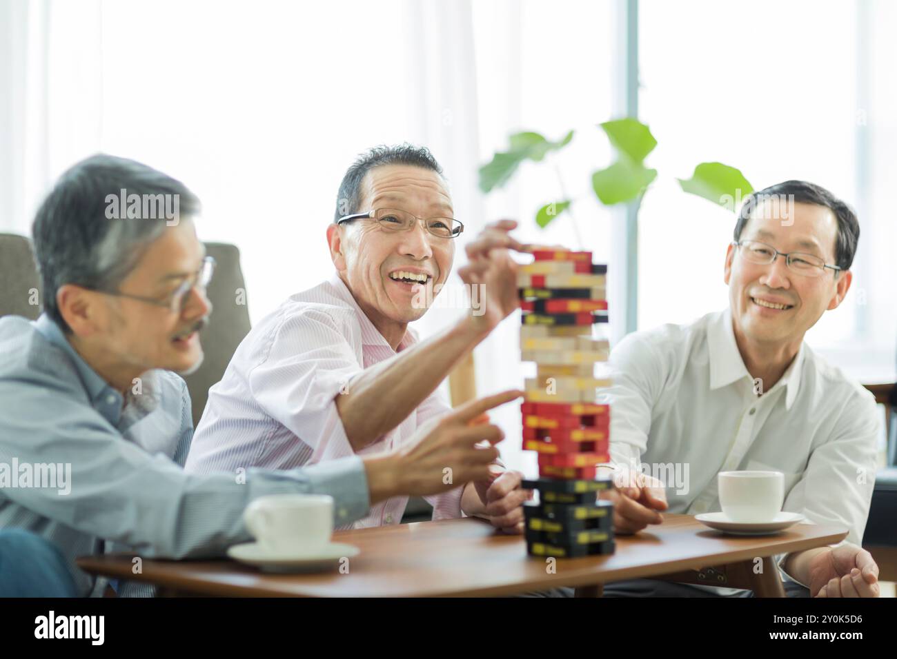 Senior men playing games Stock Photo - Alamy