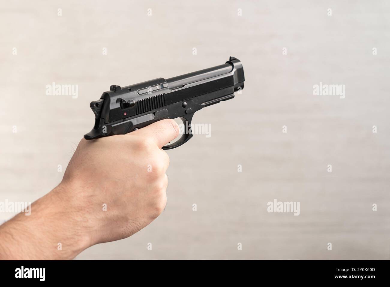 Man hand with glock pistol handgun weapon. firearms for self-defense ...