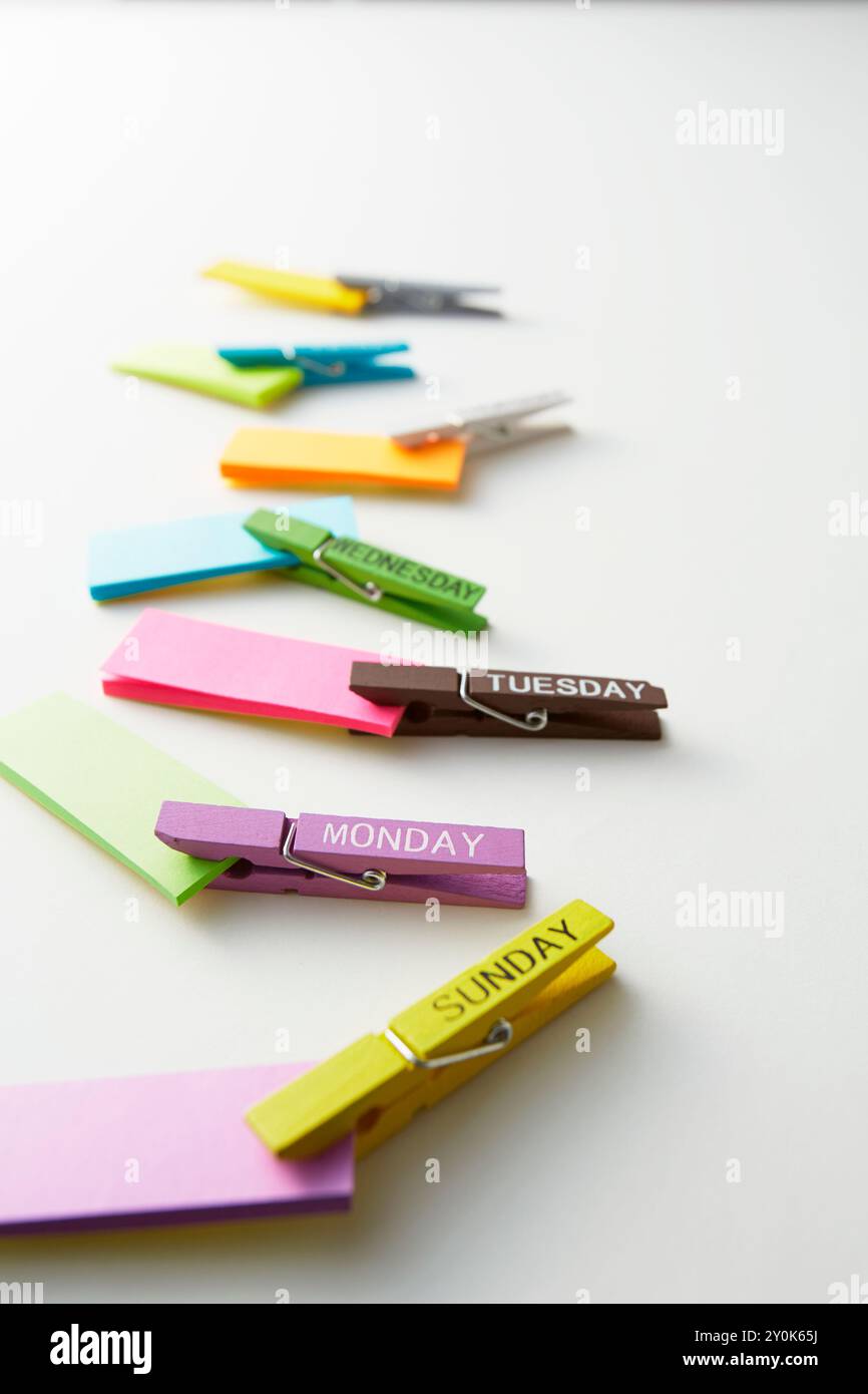 One week's slip attached with slip and post-it notes Stock Photo - Alamy