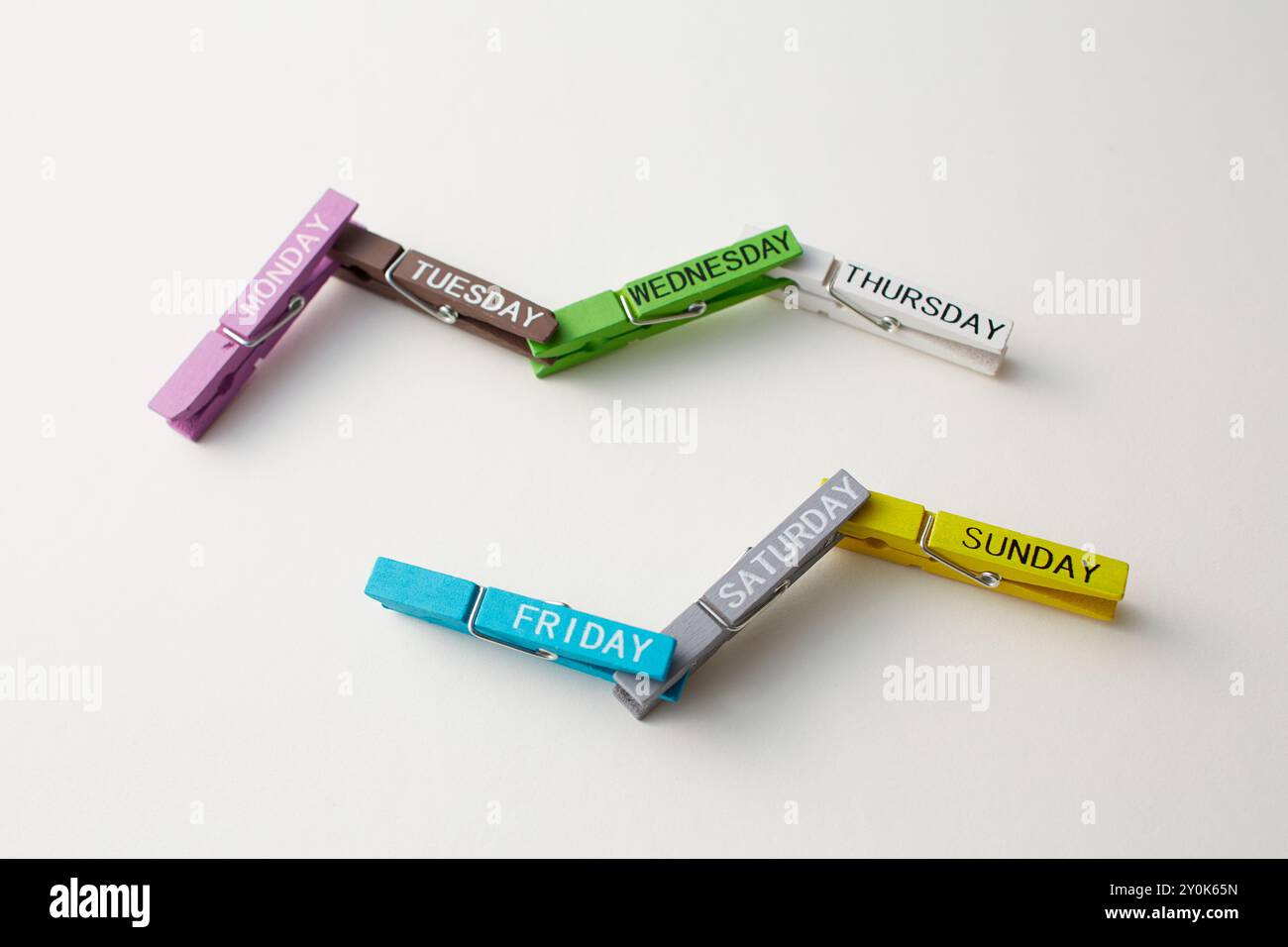 One week's slip attached with a clip Stock Photo - Alamy