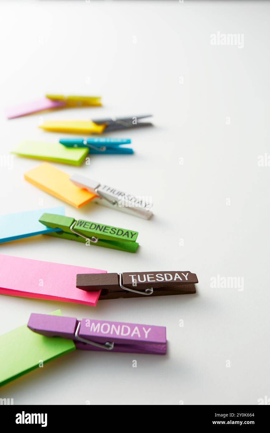 One week's slip attached with slip and post-it notes Stock Photo - Alamy