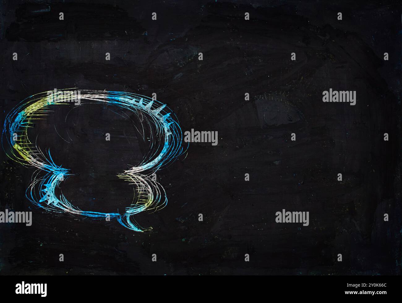 Speech bubbles using crayon scratch Stock Photo - Alamy