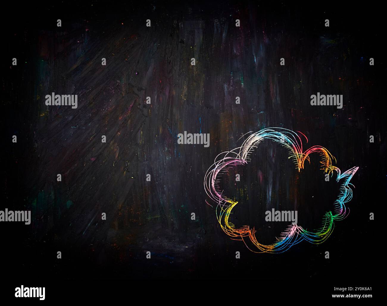 Speech bubbles using crayon scratch Stock Photo - Alamy