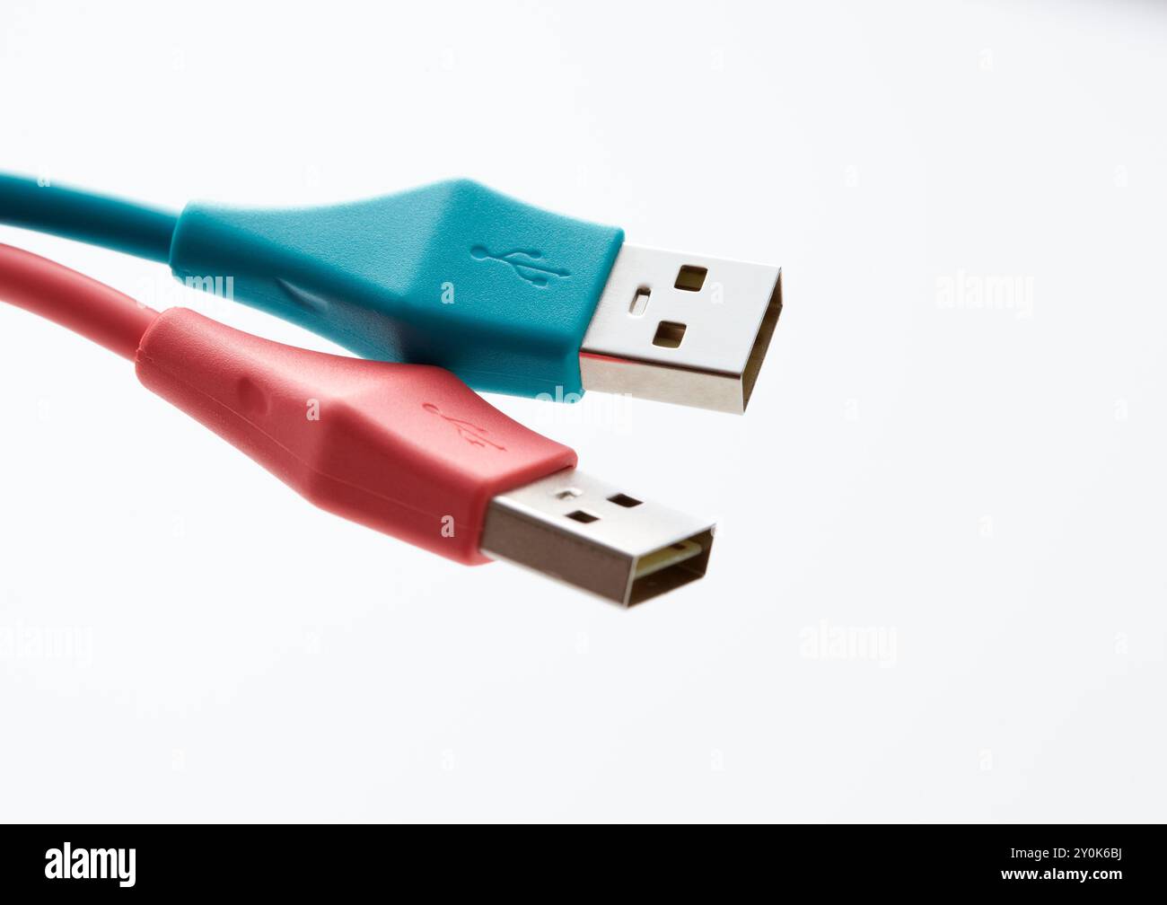 Two color USB cables Stock Photo - Alamy