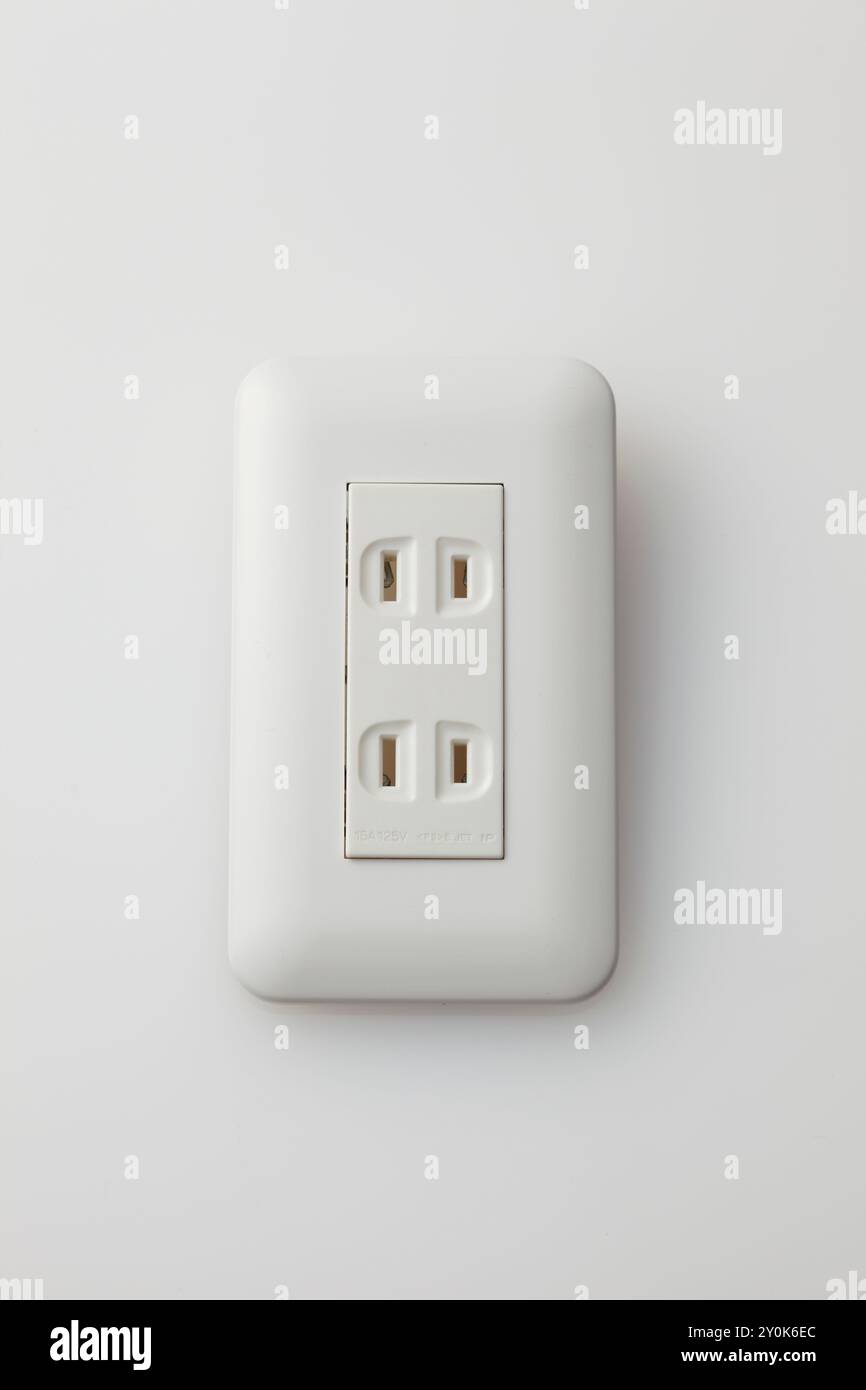 White electric socket Stock Photo - Alamy
