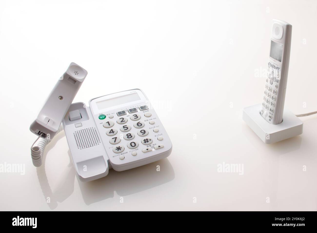 White phone and an extension Stock Photo - Alamy