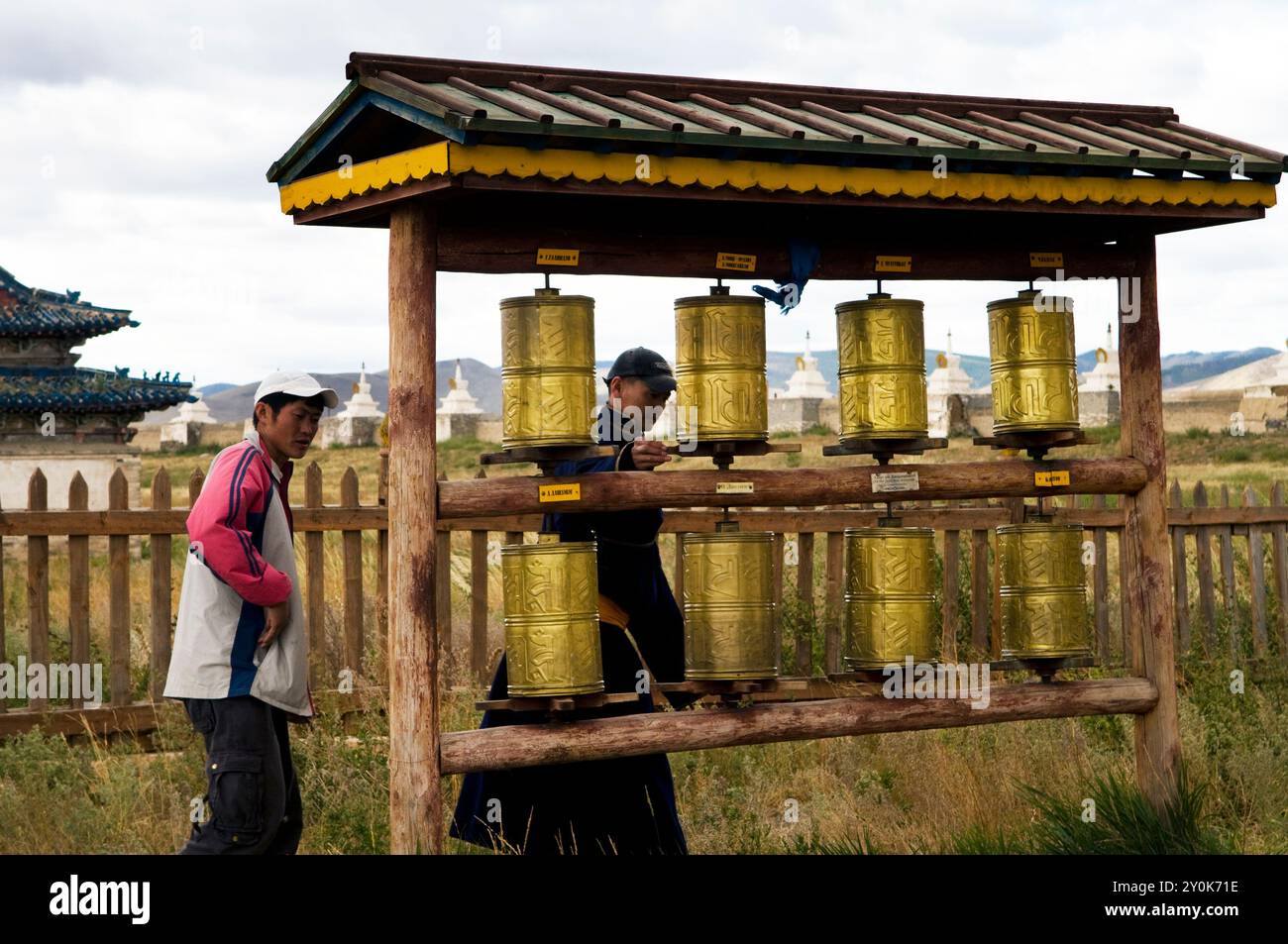 Nomad pilgrims visiting the Erdene zuu khiid monastery in the Orkhon ...