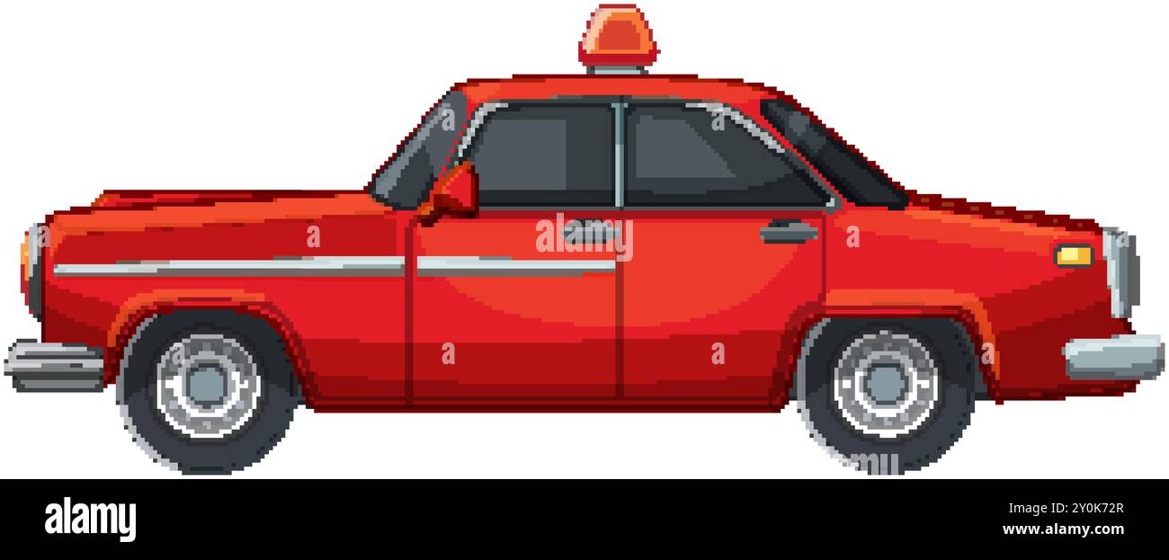 Vintage red taxi car with a roof light Stock Vector Image & Art - Alamy