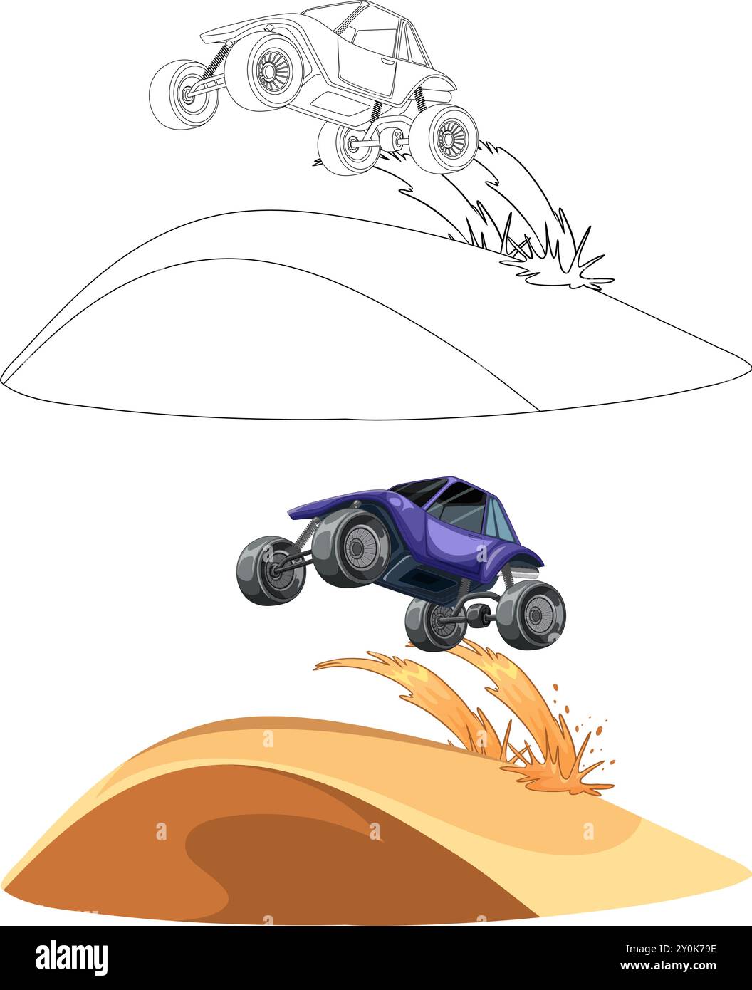 Vector illustration of a dune buggy jumping Stock Vector Image & Art ...