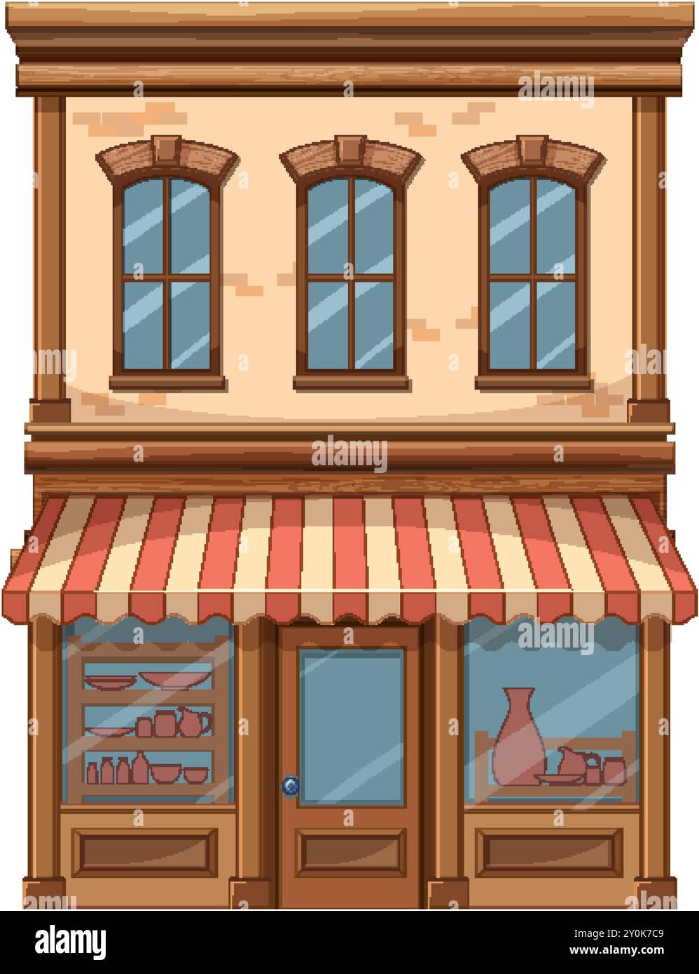 Two story brick house Stock Vector Images - Alamy