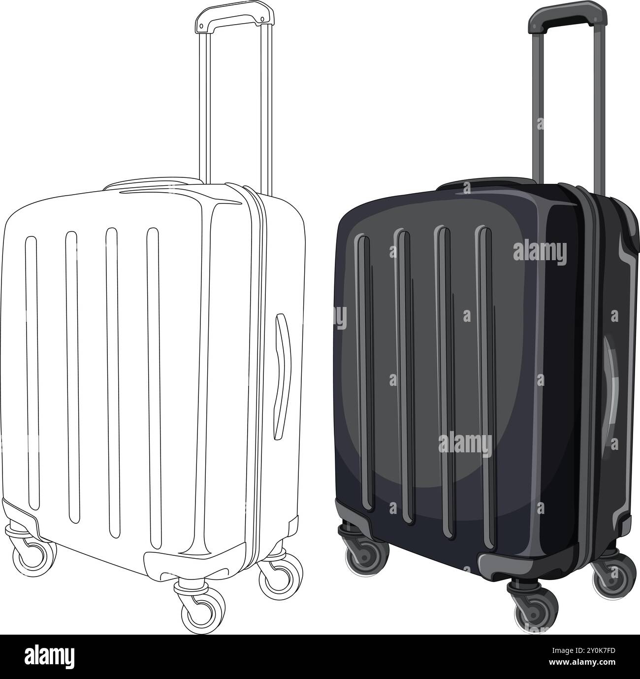 Vector art of a suitcase with wheels Stock Vector Image & Art - Alamy