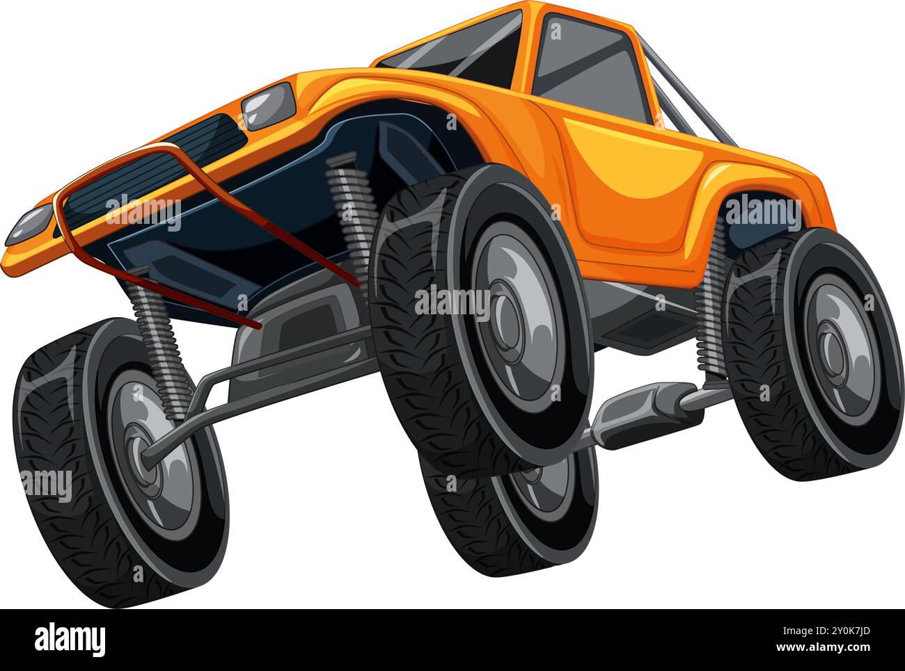 Orange off-road car with large tires Stock Vector Image & Art - Alamy