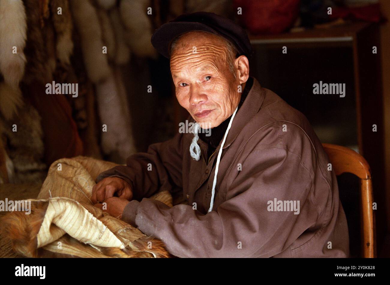 Portrait of a Chinese man taken in a small town in Shanxi, China Stock ...