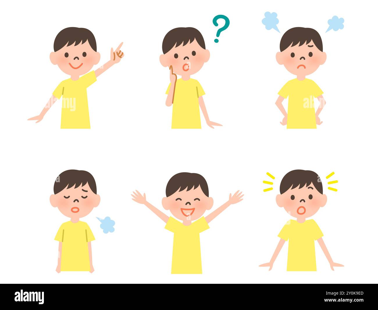 Six expression patterns of a boy Stock Photo - Alamy