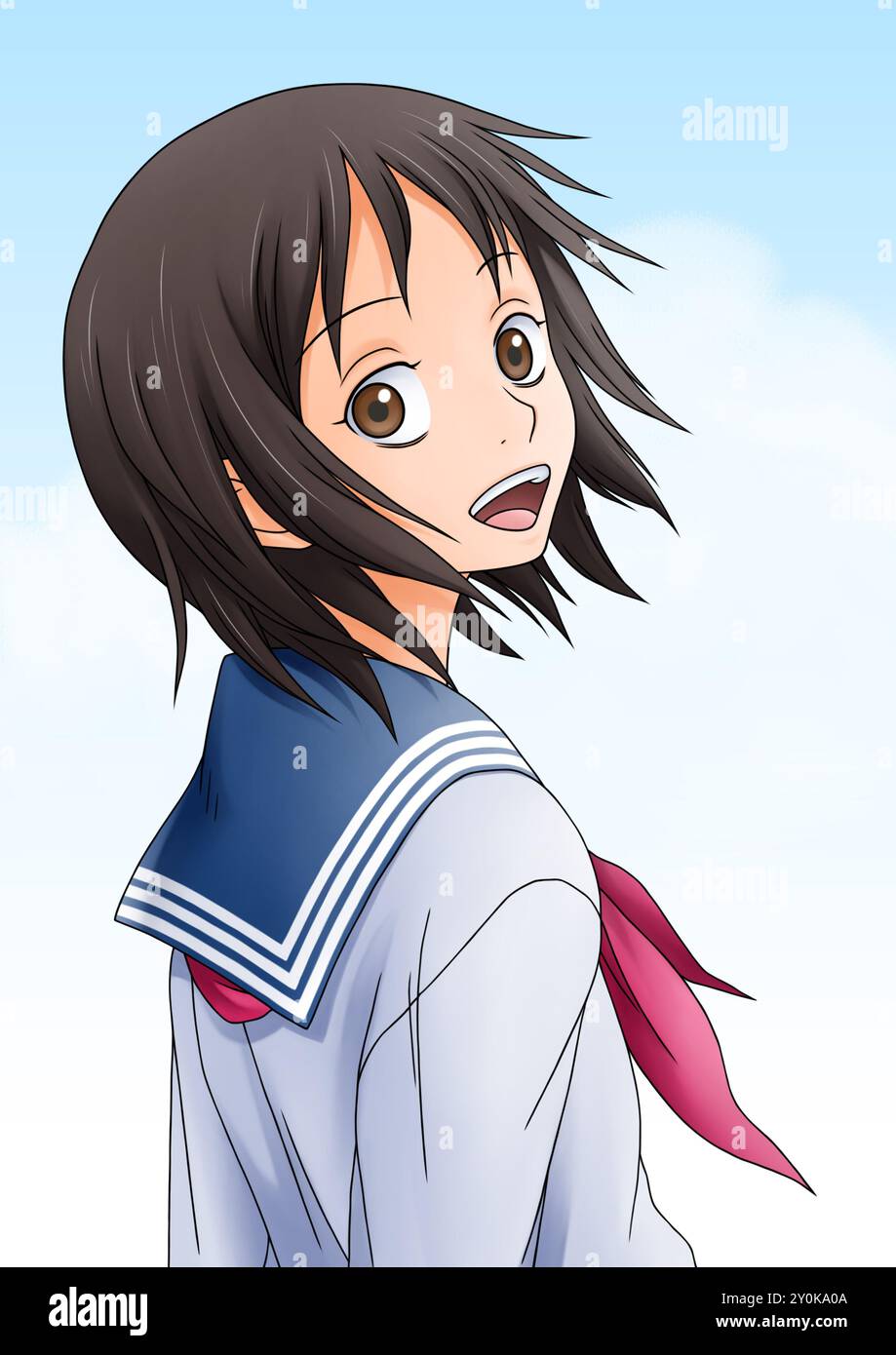 Girl turning around Stock Photo - Alamy