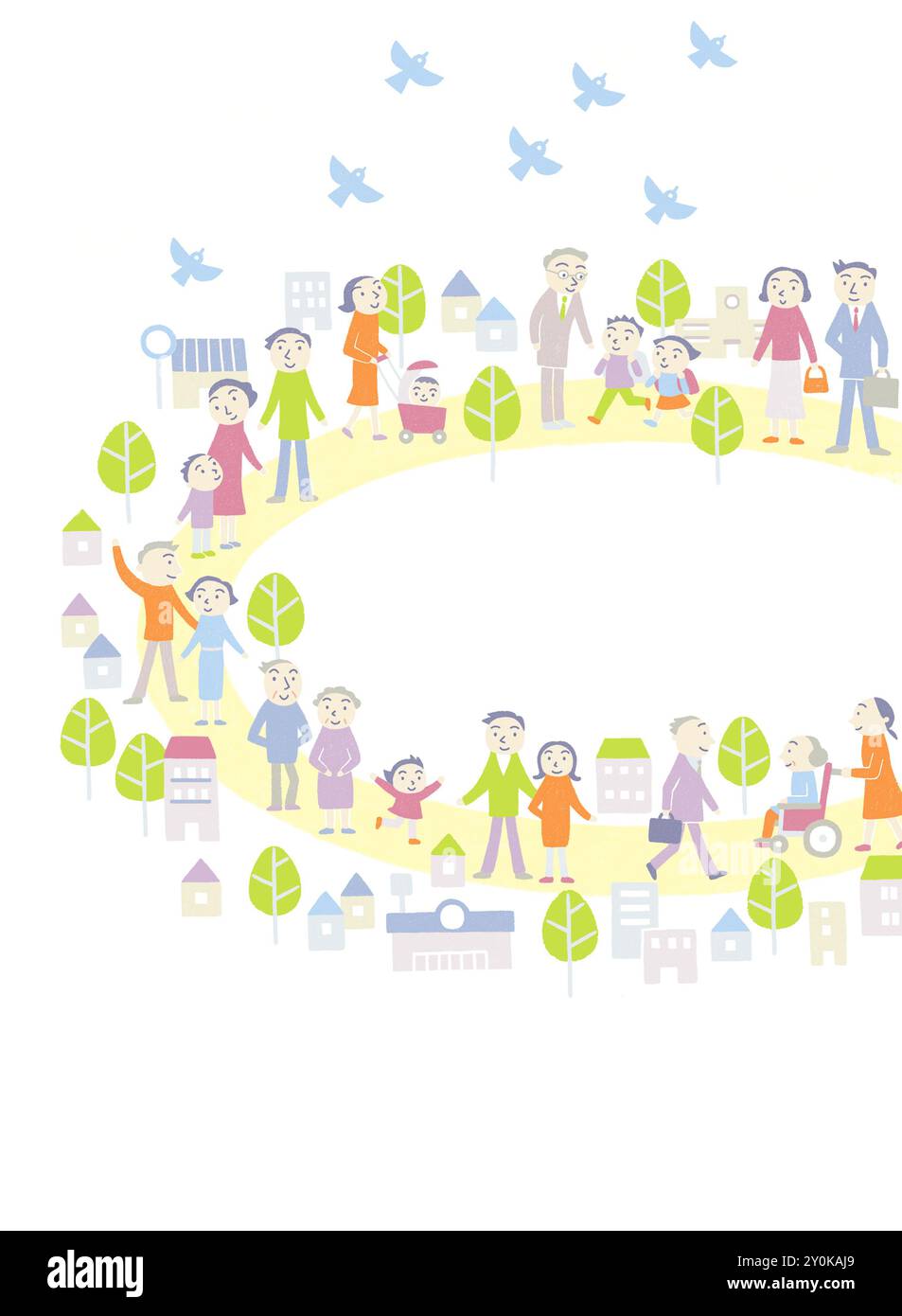 People living in a town peacefully Stock Photo - Alamy