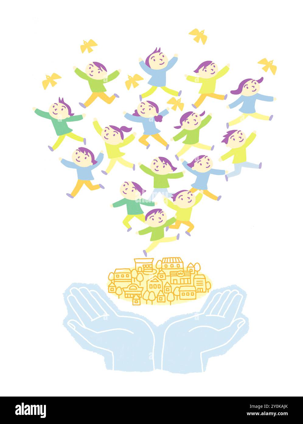 Protecting children flapping to the future Stock Photo - Alamy